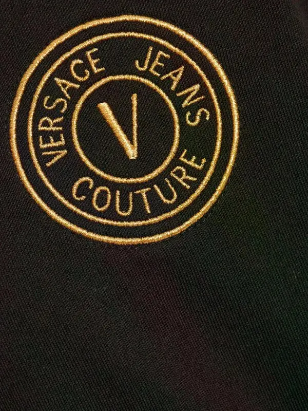 Versace Logo-embroidered Hoodie - Black