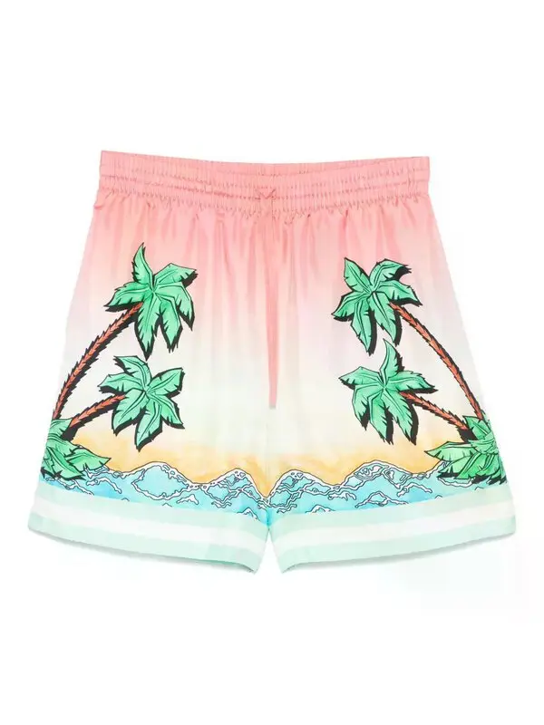 Casablanca Tennis Club Shorts With Graphic Print - Pink