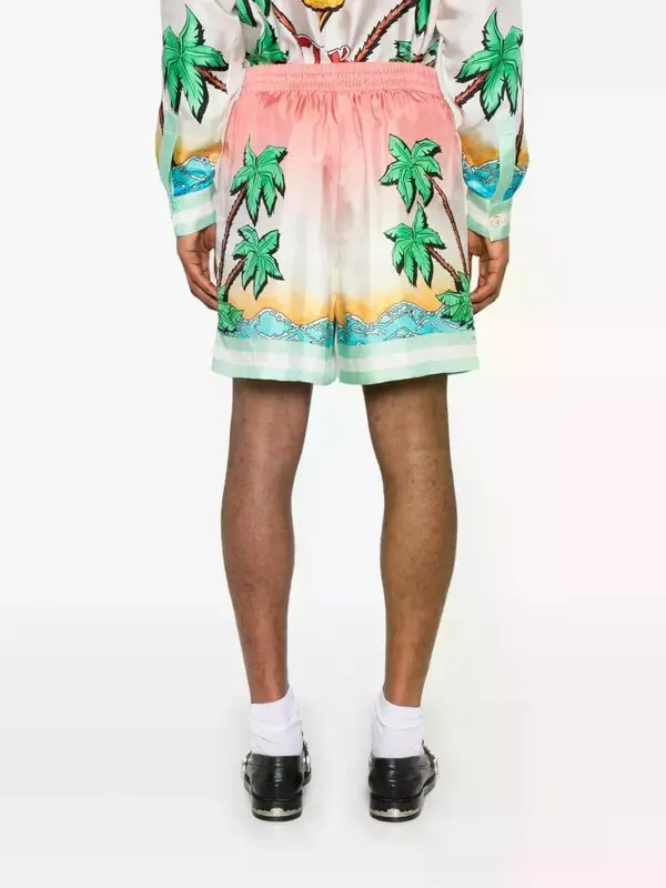 Casablanca Tennis Club Shorts With Graphic Print - Pink