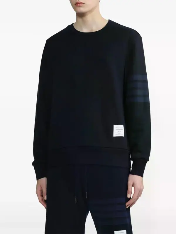 Thom Browne 4-bar Stripe Cotton Sweatshirt - Blue