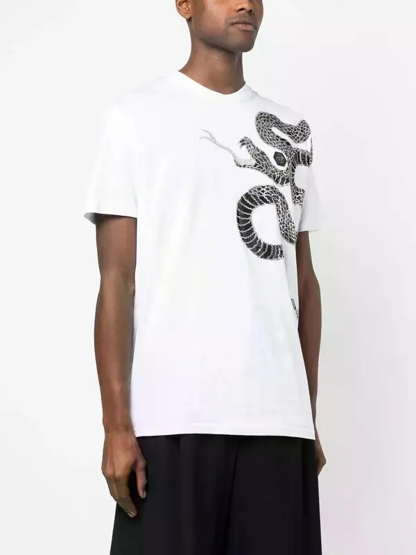 Philipp Plein Embellished Snake-print T-shirt