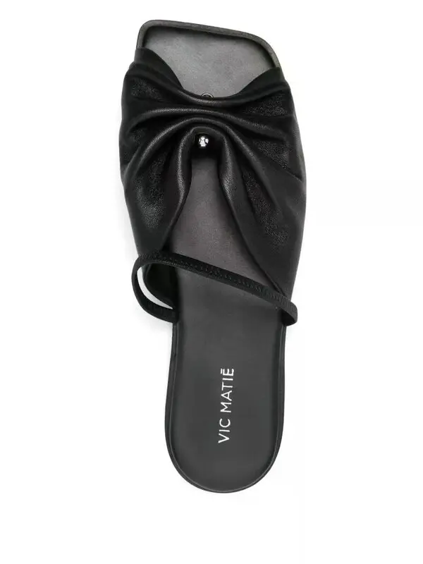 VIC MATIE Leather Sandals With Gathered Detailing