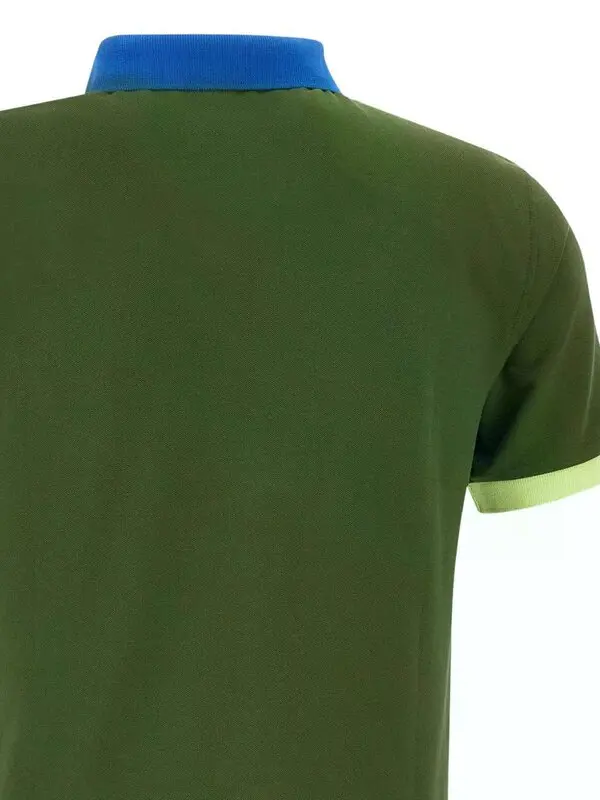 SUN 68 Colour-blocked Polo Shirt - Green