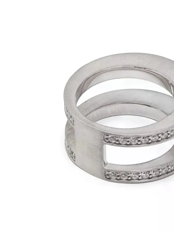 Tom Wood Double Zirconia Sterling Ring