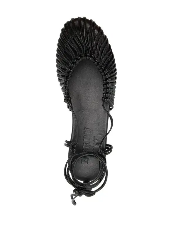 Hereu Mantera Knotted Leather Sandals - Black