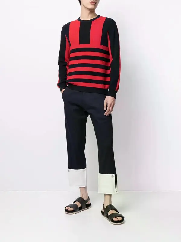 PORTS V Striped Fine Knit Jumper