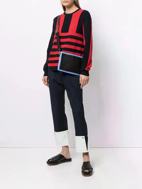PORTS V Striped Fine Knit Jumper