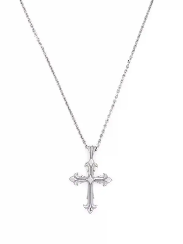 Emanuele Bicocchi Fleury Cross Pendant Necklace - Silver