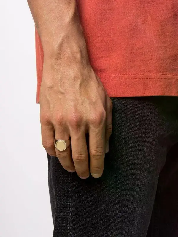 Tom Wood Golden Top Oval Signet Ring - Silver