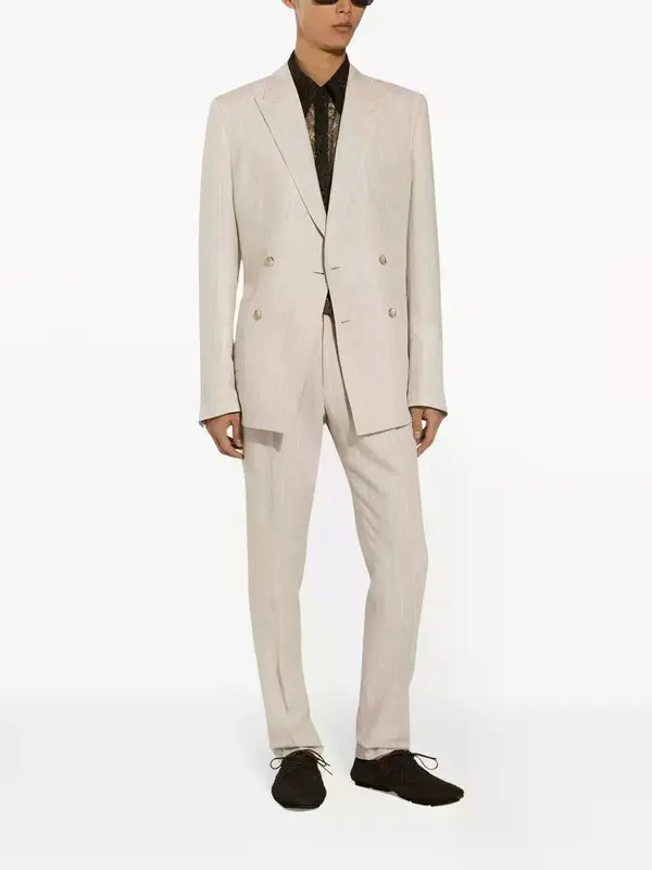 Dolce & Gabbana Tailored Linen Trousers With Pressed Crease