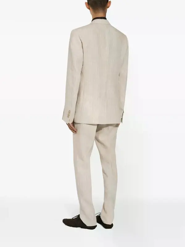 Dolce & Gabbana Tailored Linen Trousers With Pressed Crease