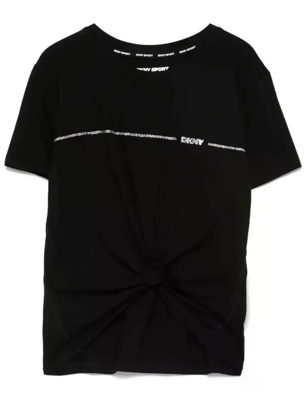 Dkny Rhinestone-logo T-shirt - Black