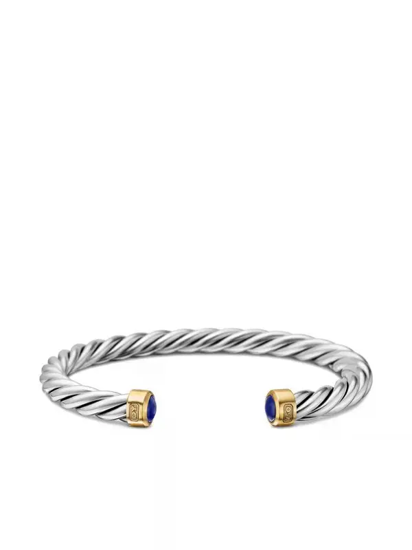 David Yurman Cable Cuff Bracelet With Lapis Lazuli