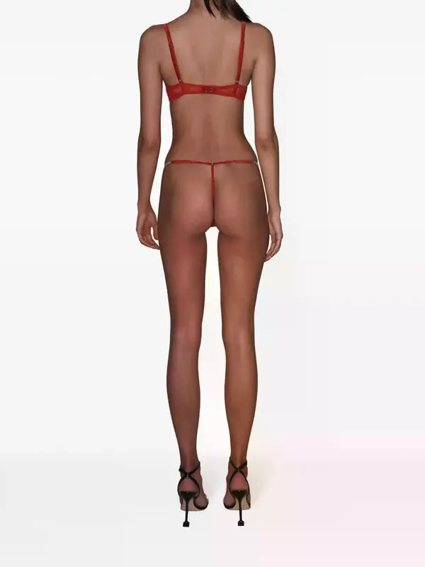 FLEUR DU MAL Crystal Bouquet Lace V-string