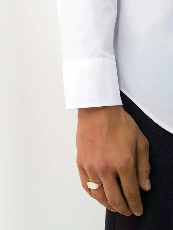 Tom Wood Michael Engraved Detail Ring - Silver