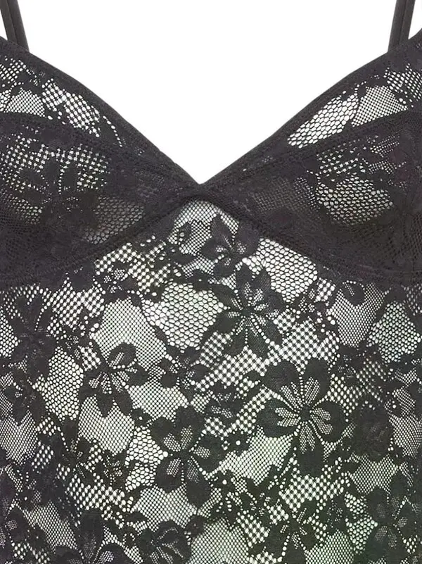 FLEUR DU MAL Stretch Lace Wireless Bodysuit
