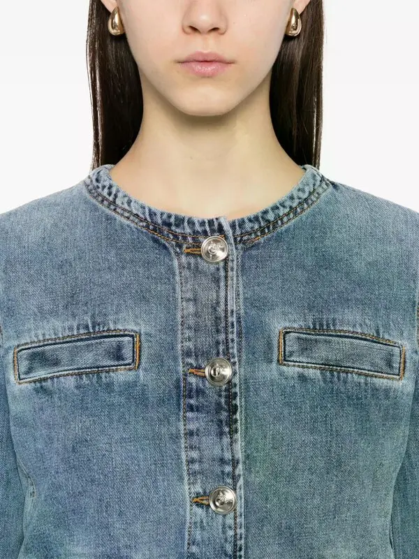 Pinko Cropped Denim Jacket