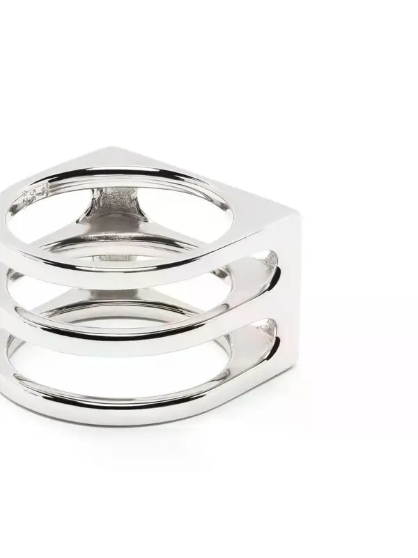 Tom Wood Tone Double Cage Ring - Silver
