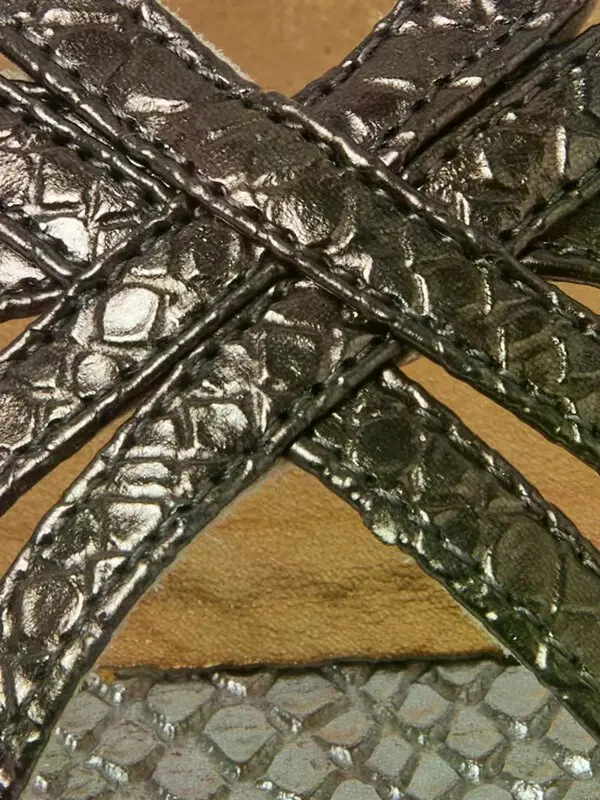 La DoubleJ The Weekend Wedge Sandals In Metallic Snakeskin Effect