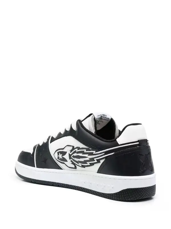 ENTERPRISE JAPAN Logo-detail Leather Sneakers - Black