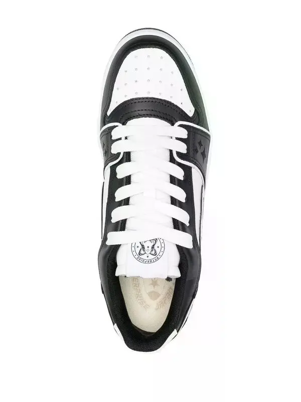 ENTERPRISE JAPAN Logo-detail Leather Sneakers - Black