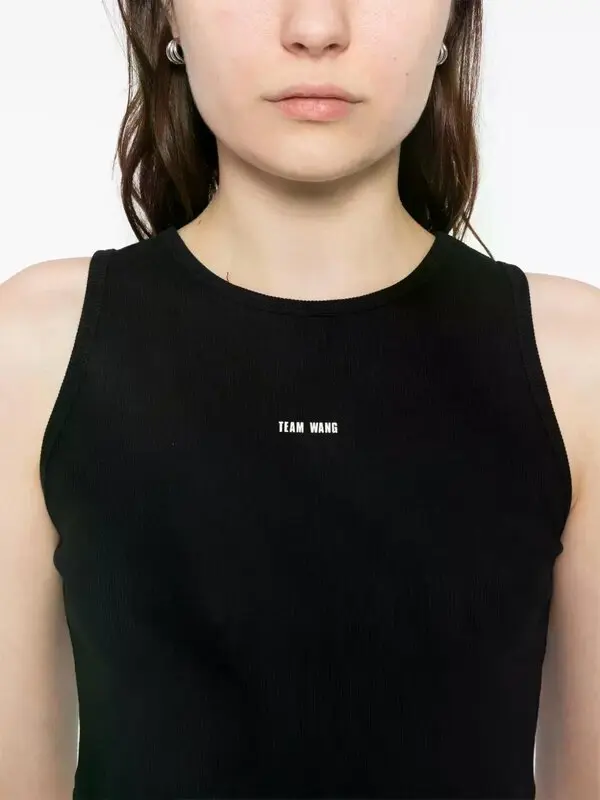 TEAM WANG DESIGN Ribbed Knit Logo Tank Top
