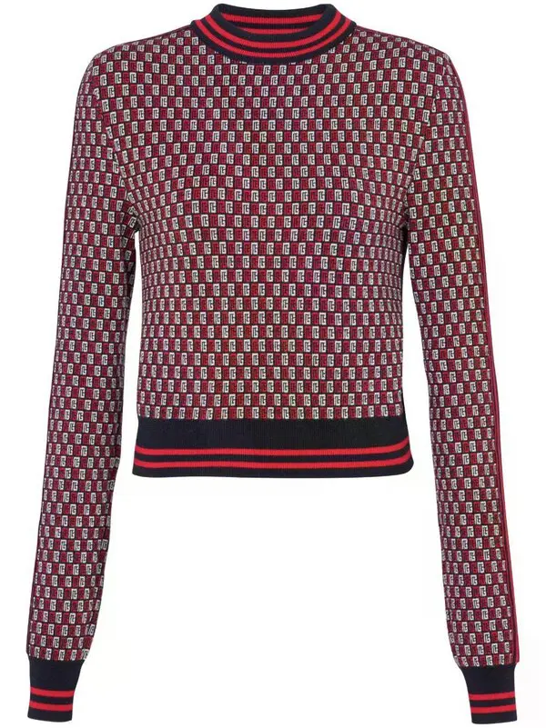 Balmain Monogram Jacquard Check Jumper