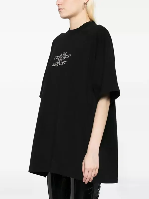 Vetements Cotton T-shirt With Crystal Embellishment