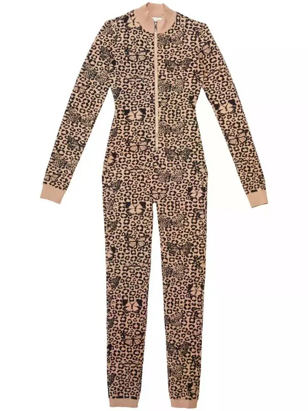 FLEUR DU MAL Knitted Jacquard Catsuit - Neutrals