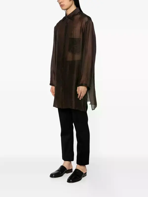 Yohji Yamamoto Long-sleeved Shirt - Brown