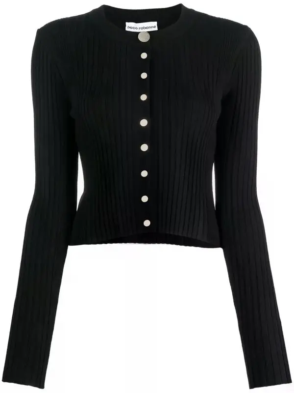 Rabanne Ribbed Wool-blend Cardigan