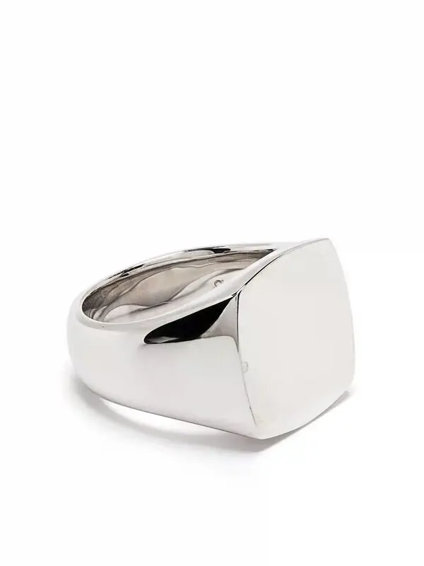 Tom Wood Cushion Polished Signet Ring - Silver