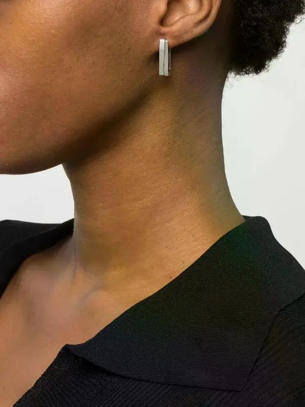 Tom Wood Step Hoop Earrings In Sterling