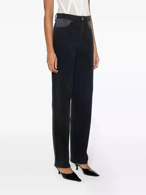 ROTATE BY BIRGER CHRISTENSEN Two-tone Tapered Jeans - Black