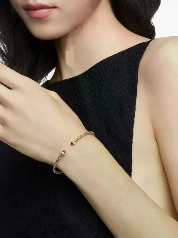 David Yurman 18kt Yellow Diamond And Garnet Bracelet