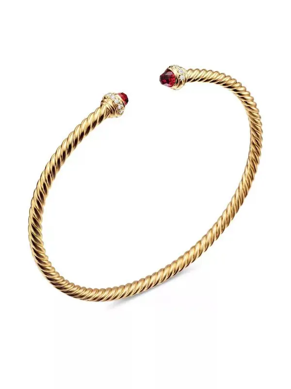 David Yurman 18kt Yellow Diamond And Garnet Bracelet