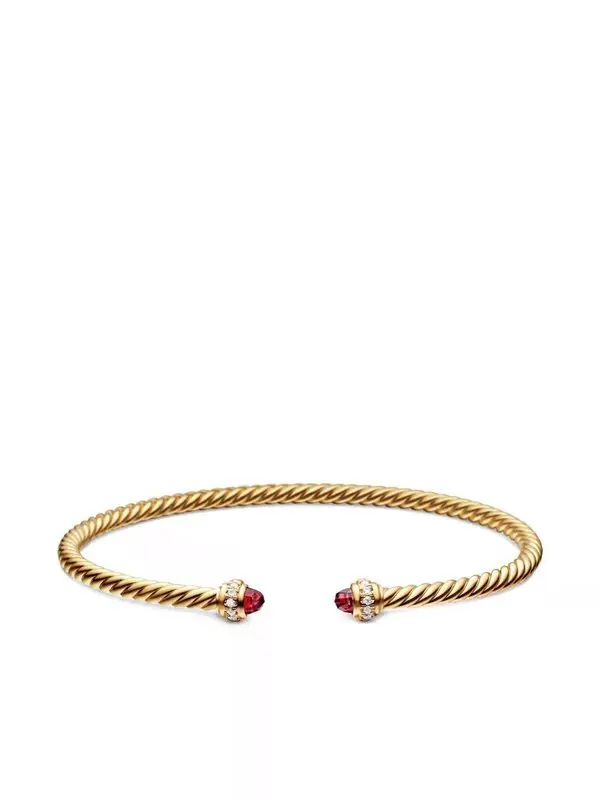 David Yurman 18kt Yellow Diamond And Garnet Bracelet