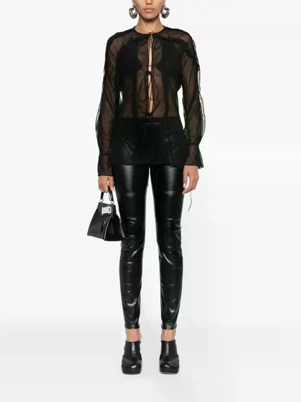 Rick Owens Coated-finish Leggings