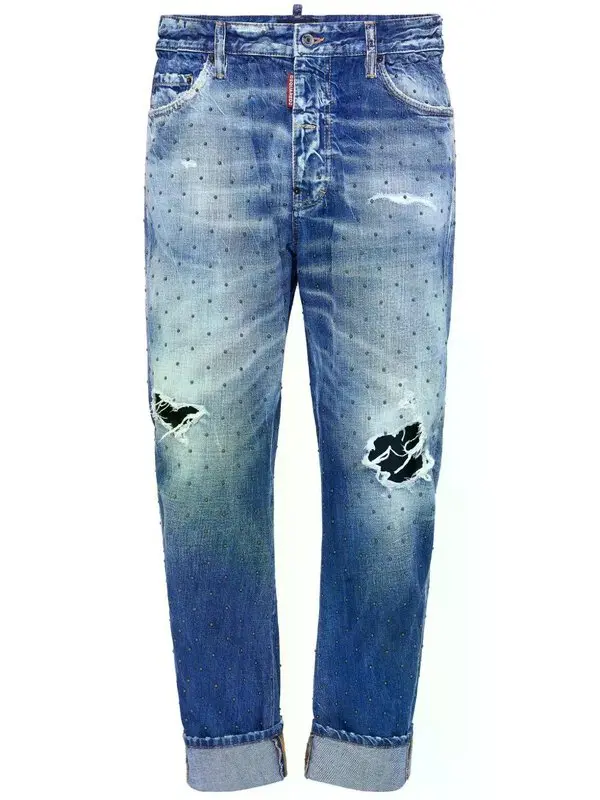 Dsquared2 Distressed Cropped Jeans - Blue