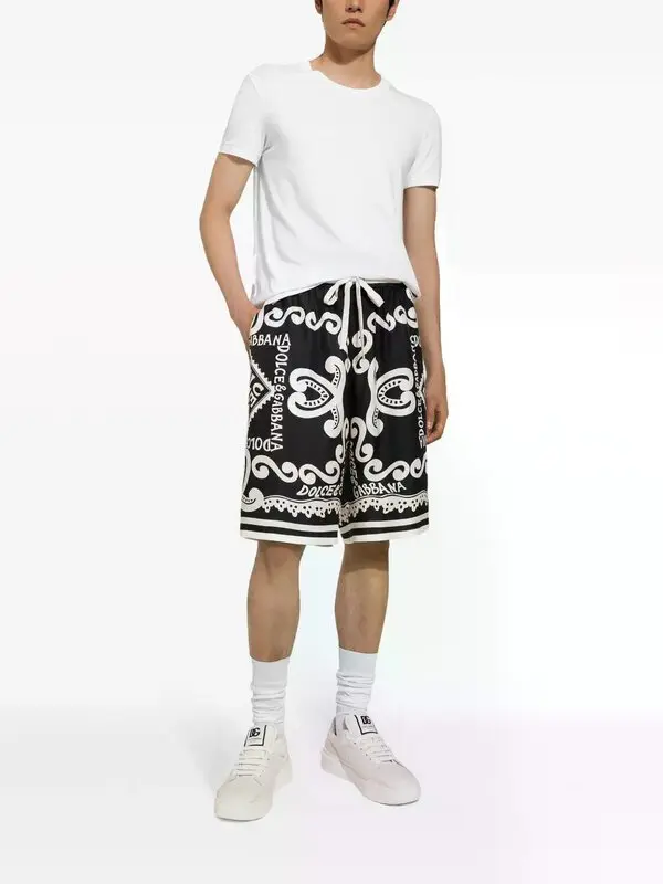 Dolce & Gabbana Logo-print Silk Shorts