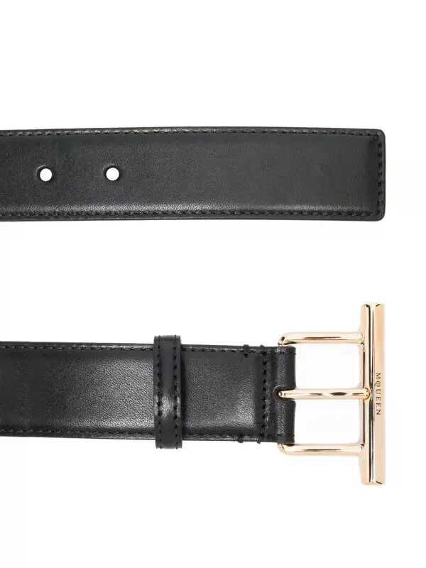 Alexander McQueen Leather Belt - Black