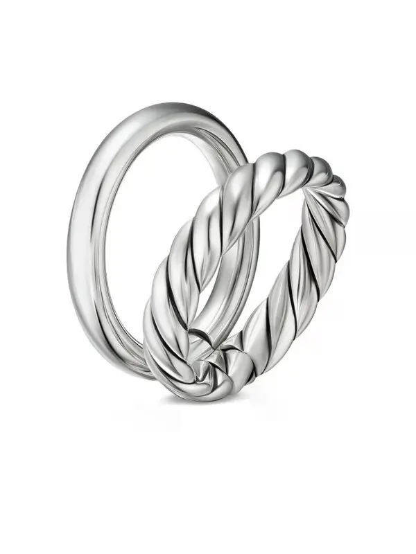David Yurman Sterling Double Court Band Twisted Ring