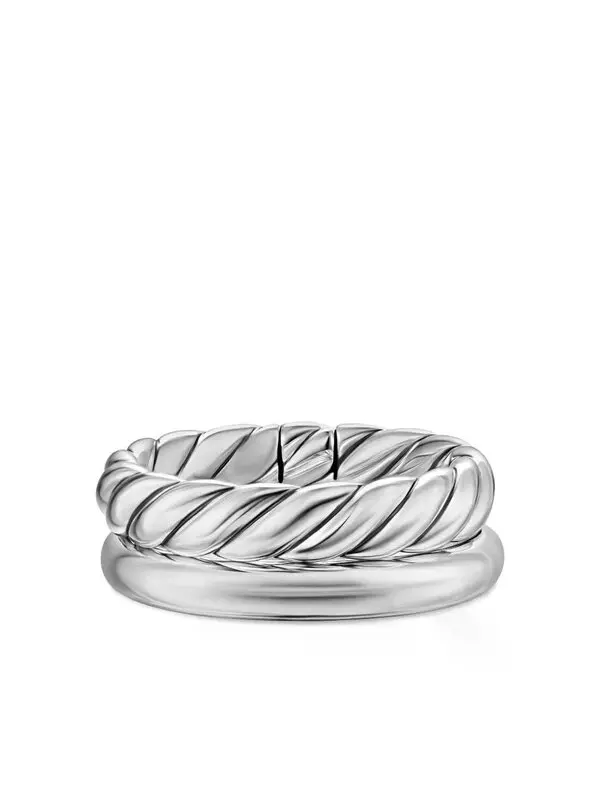 David Yurman Sterling Double Court Band Twisted Ring