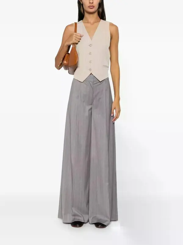 TWINSET Lurex Pinstripe Waistcoat - Neutrals