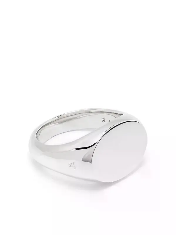 Tom Wood Ivy Polished Signet Ring - Silver