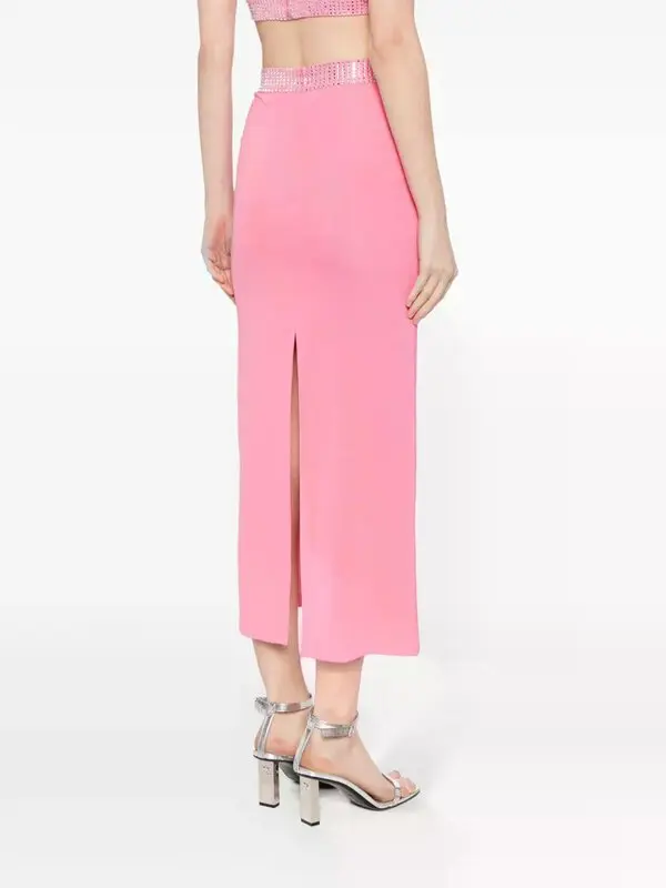 David Koma Crystal-embellished Midi Skirt