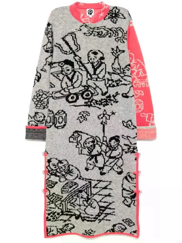 YANYAN Patterned Dress - Grey