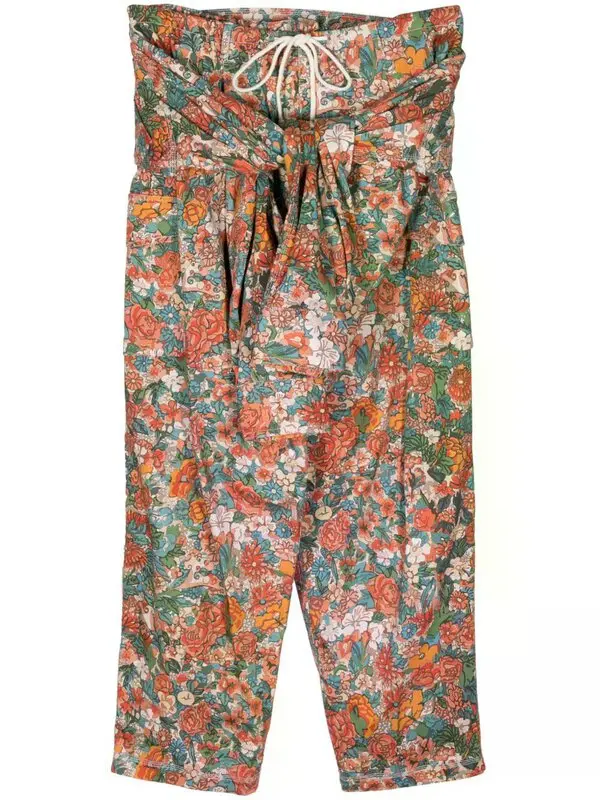 ACT Nº1 Tied-waist Cargo Trousers - Red