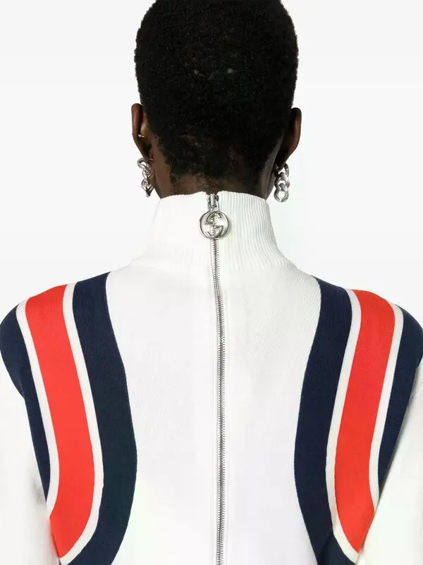Gucci Sylvie Web Knitted Cropped Top