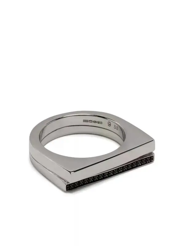 Tom Wood Sterling Rhodium-plated Black Spinel Ring - Silver